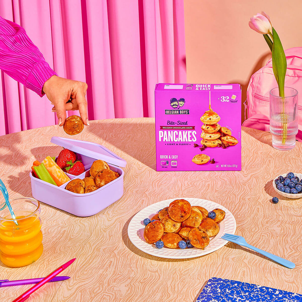 Bite-Sized Belgian Chocolate Chips Pancakes - Belgian Boys