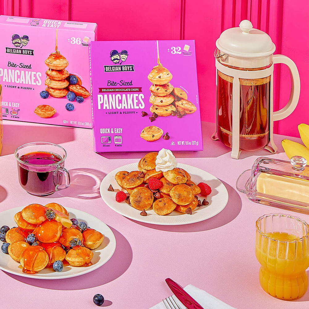Bite-Sized Belgian Chocolate Chips Pancakes - Belgian Boys